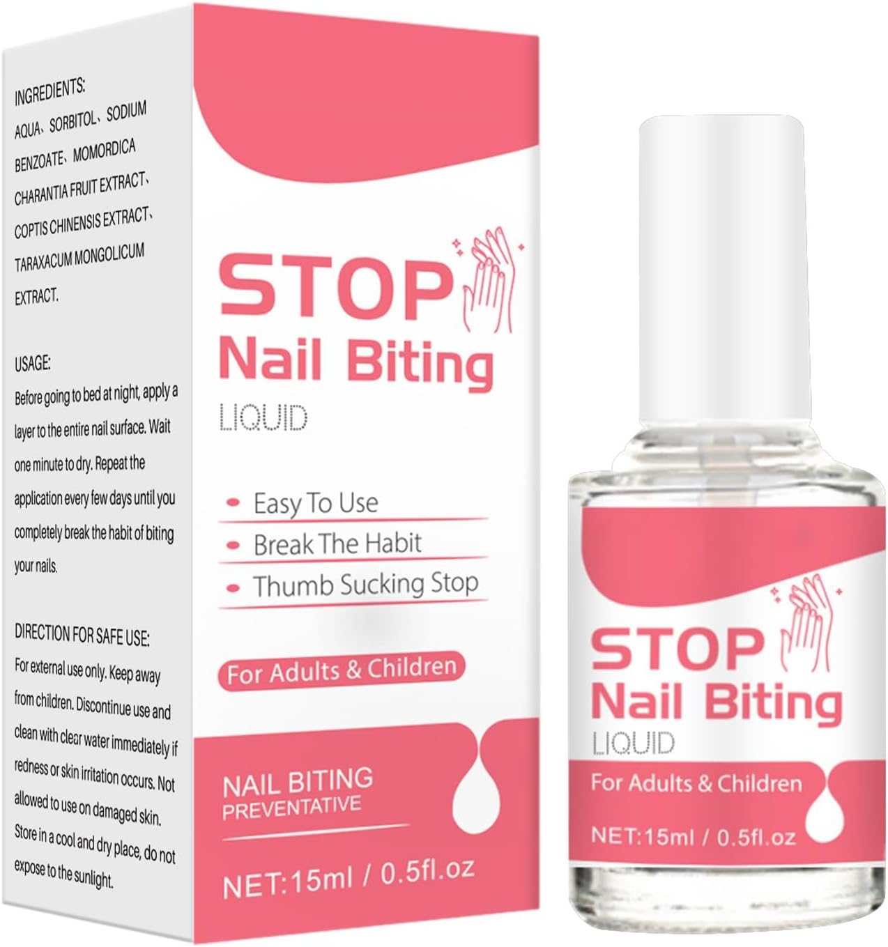 Anti Nail Biting Polish for Kids - 0.5fl oz Nail Bite Stopper,Bitter T ...